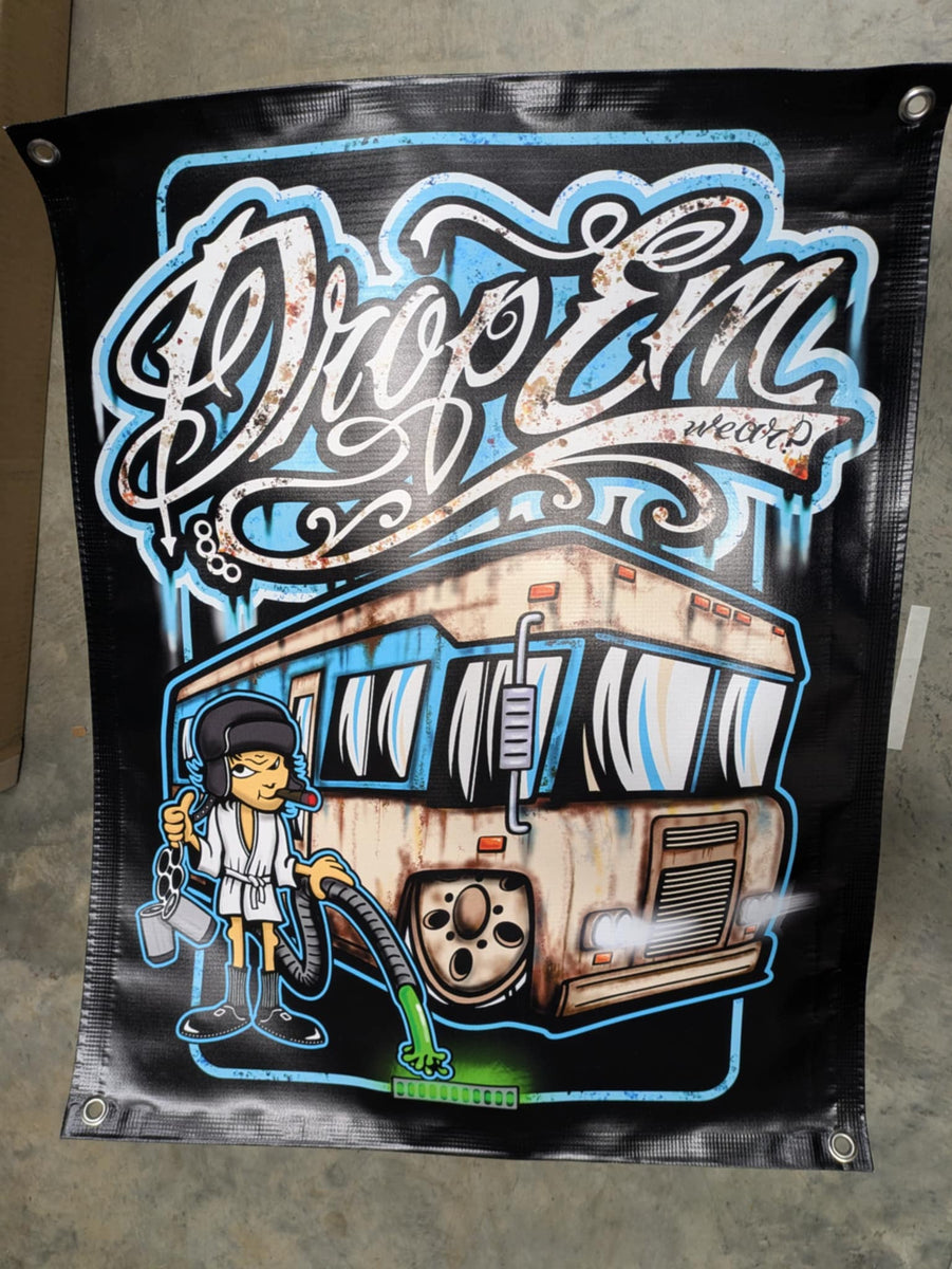 COUSIN EDDIE RV BANNER 24X30 – Drop Em wear clothing