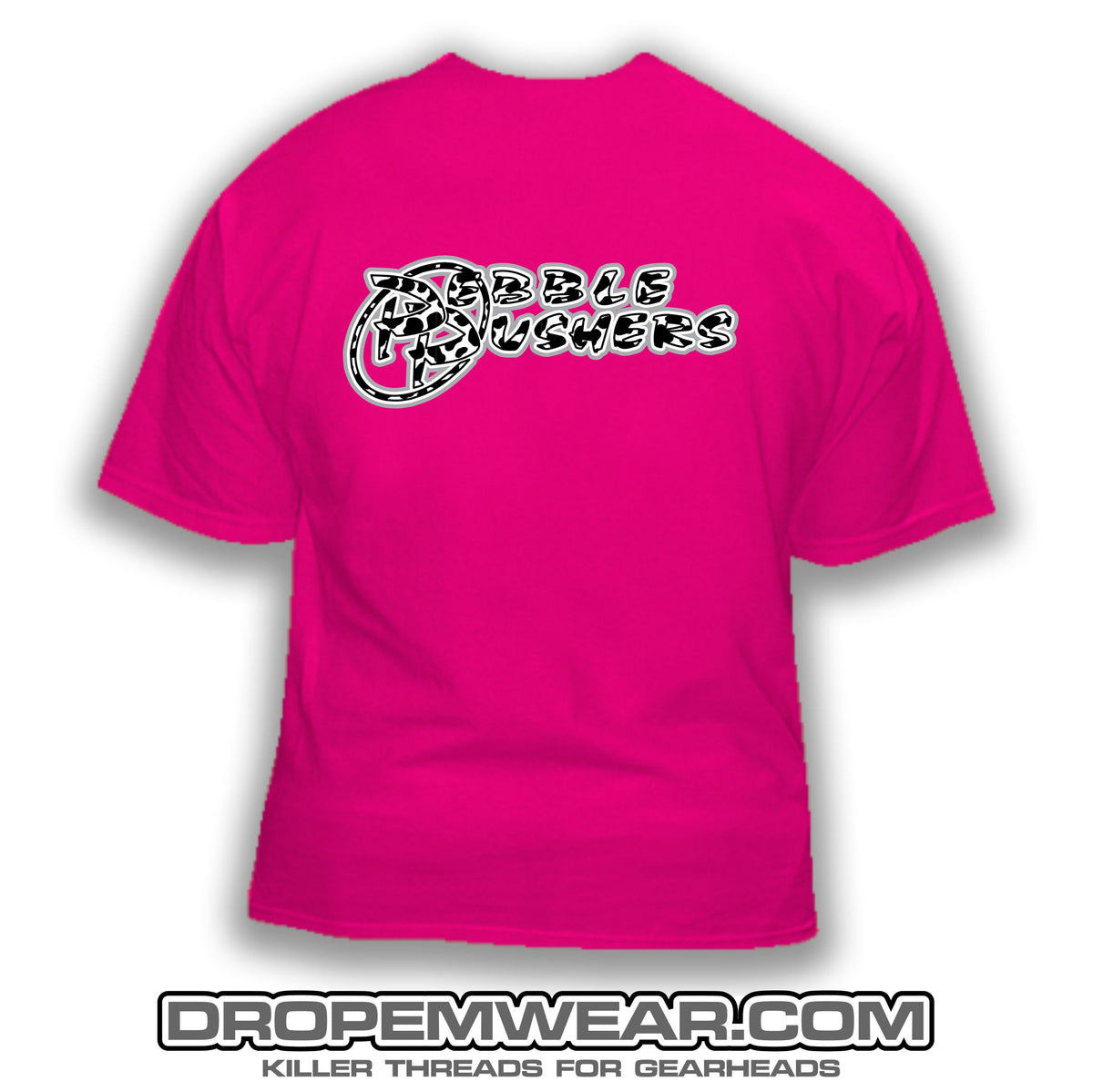 PEBBLE PUSHERS COW PRINT LOGO SHIRT (PINK) – Drop Em wear clothing