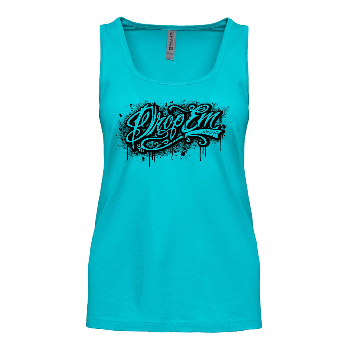 GRAFFITI DRIPS DROP EM WEAR TANK TAHITI BLUE – Drop Em wear clothing