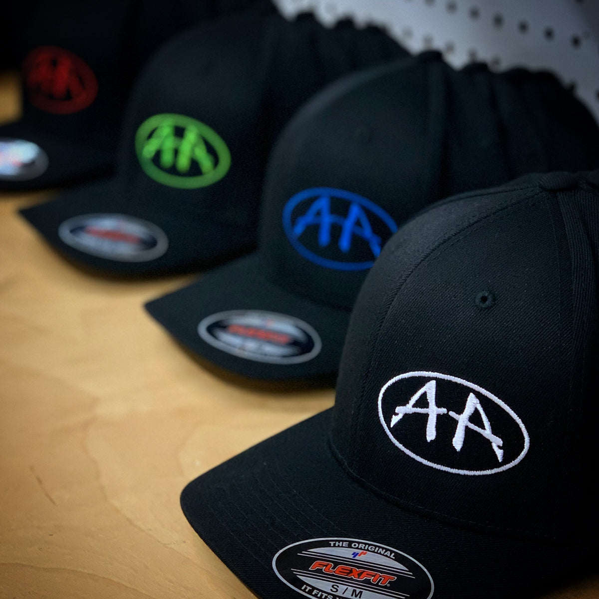 ACROPHOBIA CURVED BILL HAT WITH AA OVAL LOGO ON BLACK HAT – Drop Em ...