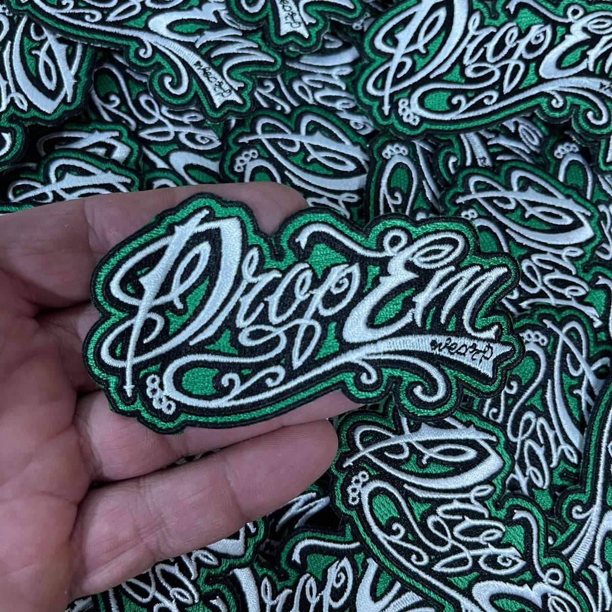 DROP EM WEAR LOGO PATCH 2X4 LIME – Drop Em wear clothing